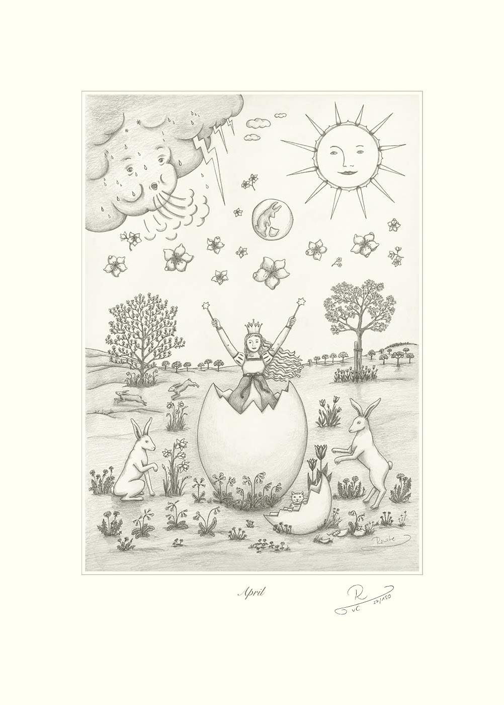 April , Drawing by Renate von Charlottenburg